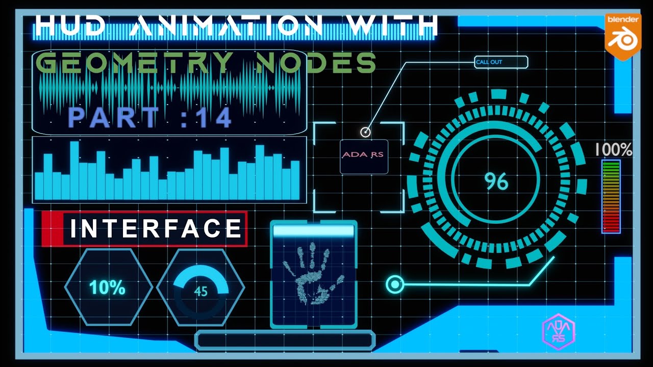 How To Create A Sci Fi Hud Elements With Geometry Nodes In Blender