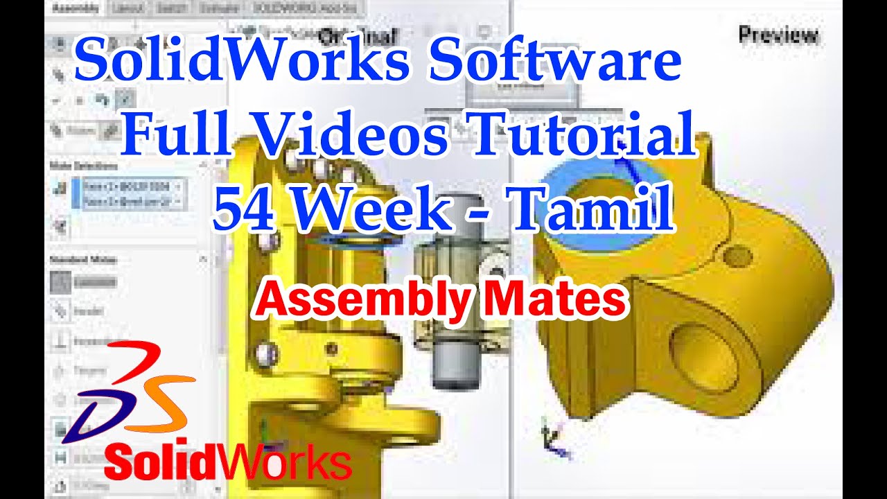 Solidworks Assembly Mates Tamil Youtube