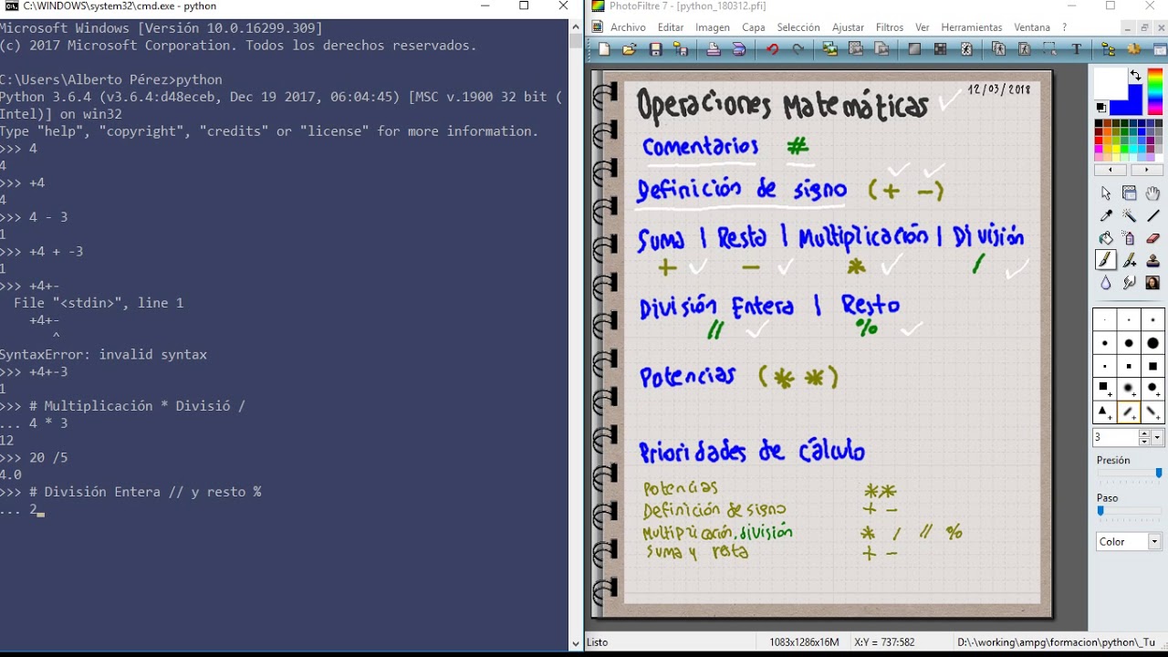 Python 002 Operaciones Matemáticas Youtube