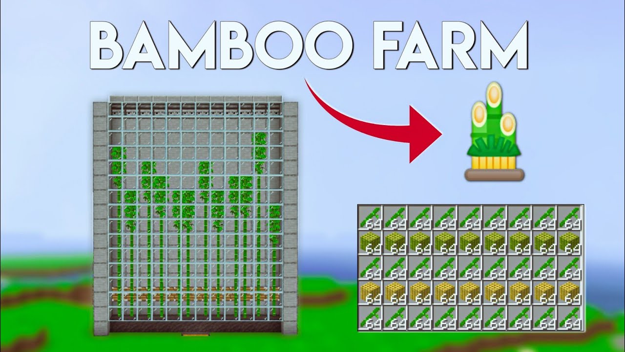 Automatic Bamboo Farm Tutorial For Minecraft Pe Bedrock Java 1 21