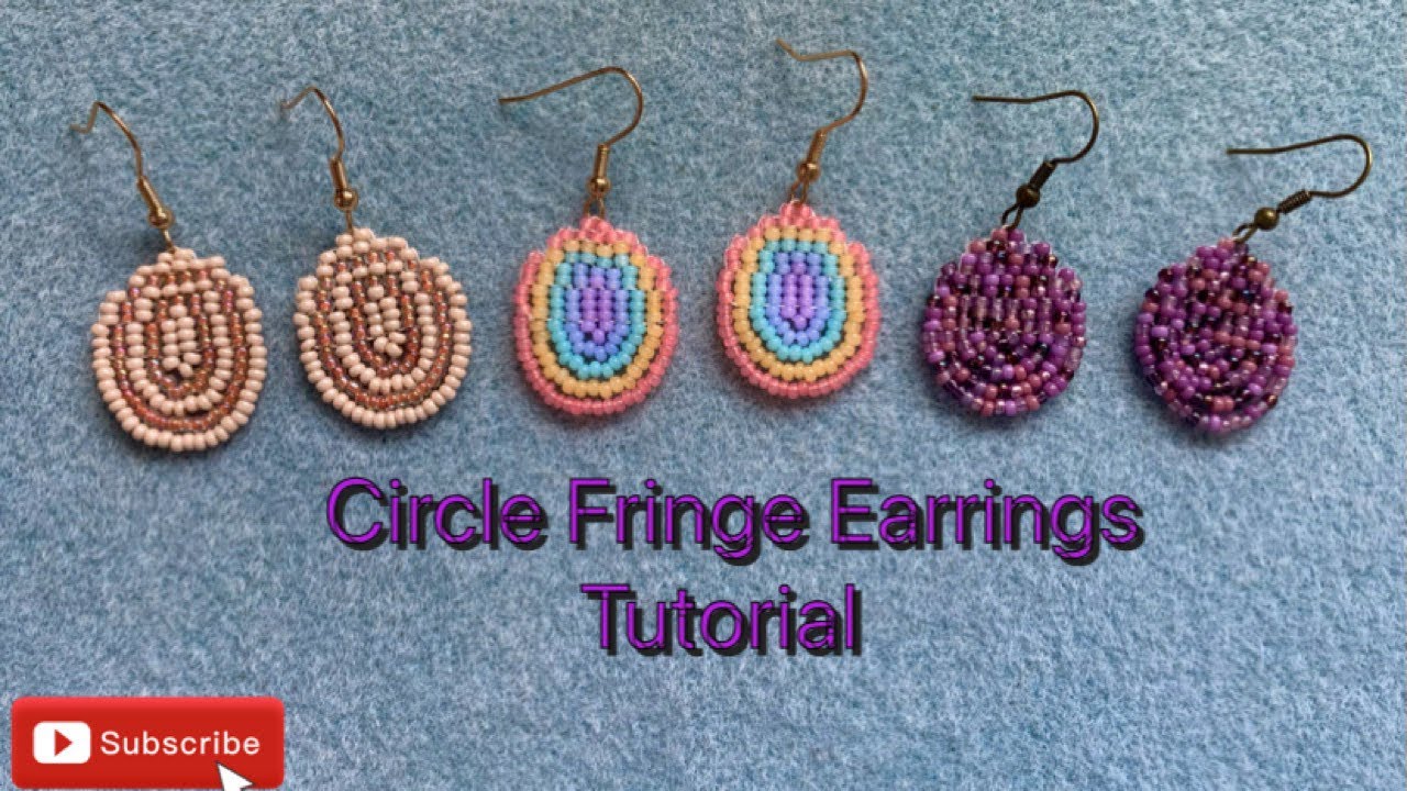 Seed Bead Earring Tutorial Easy Brick Stitch Bead Fringe Circle