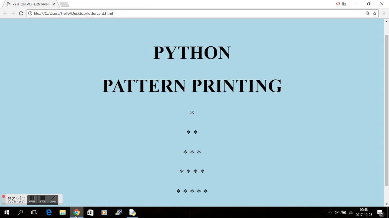 Python Pattern Printing Youtube