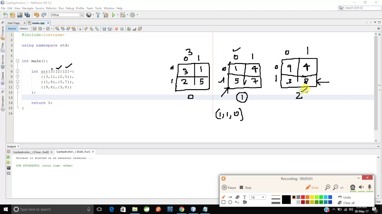Three Dimensional Array In C Youtube