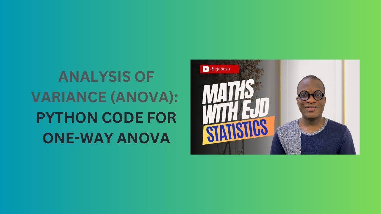 30 Python Code For One Way Anova Analysis Of Variance Youtube