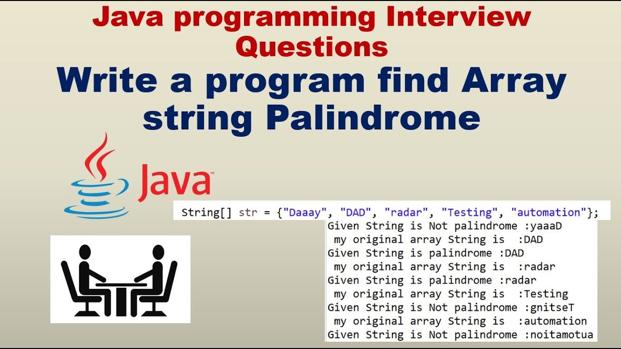How Do Check If An Array Is A Palindrome In Java Automation Testing
