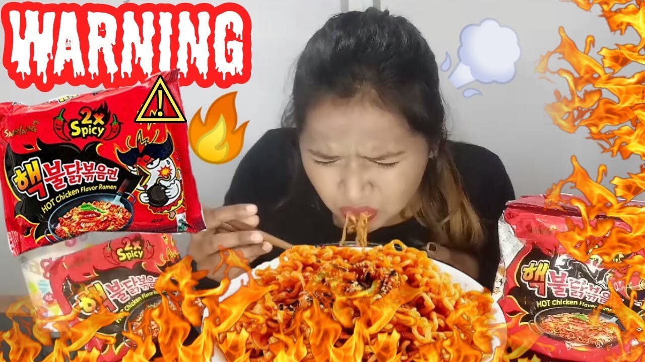 2x Extreme Spicy Ramen Challenge Korean Nuclear Fire Noodles