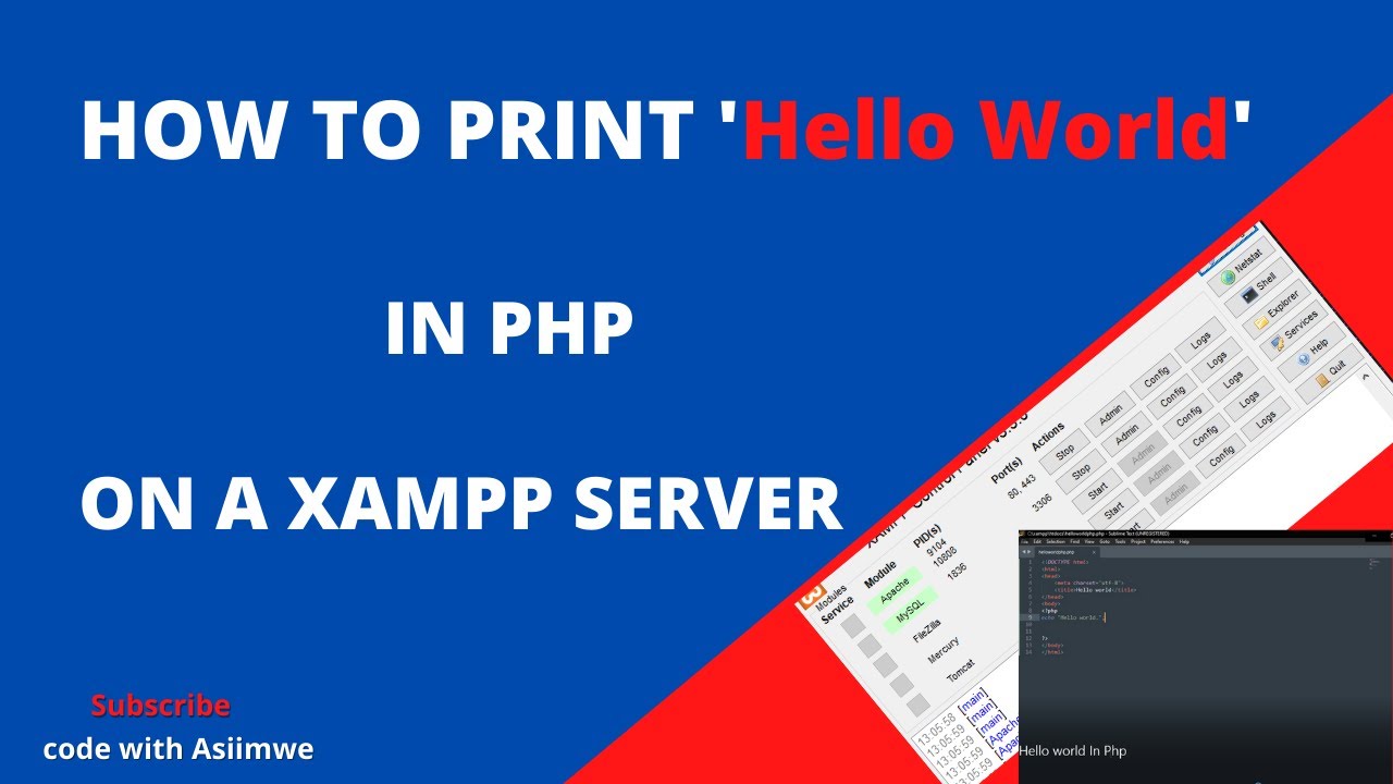 Php Hello World In Xampp Server Tutorial Youtube