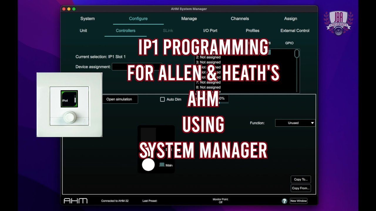 Ip1 Programming For Allen Heath S Ahm Using System Manager Youtube
