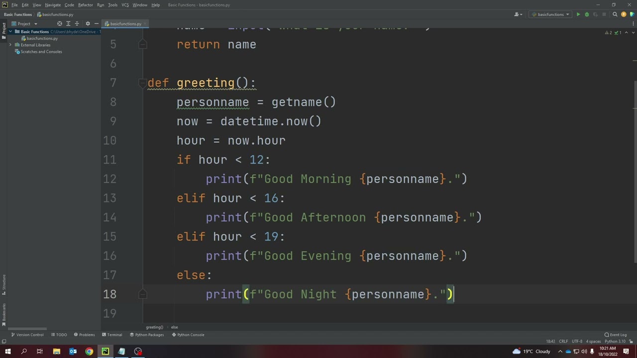 Creating Basic Functions Youtube