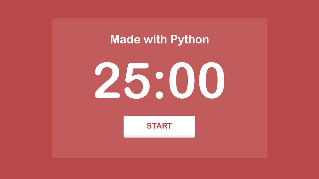 Pomodoro Timer In Python And Pygame Youtube