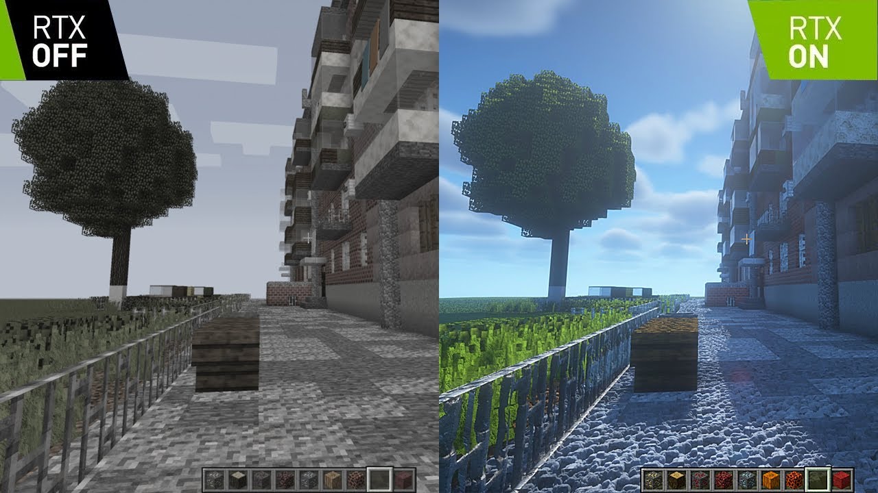 Minecraft Rtx 4k Vs Off Graphics Comparison Youtube
