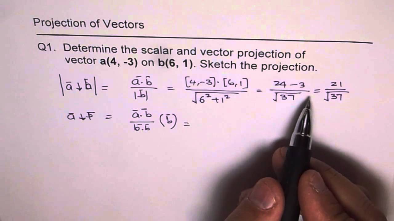 Scalar And Vector Projection Example Help With Vector Projection
