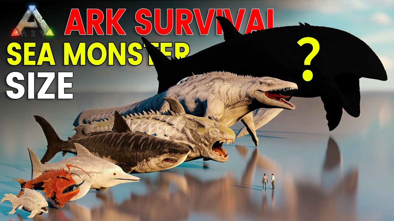 Ark Survival Sea Monsters Size Comparison Gargantuan Leviathan Youtube