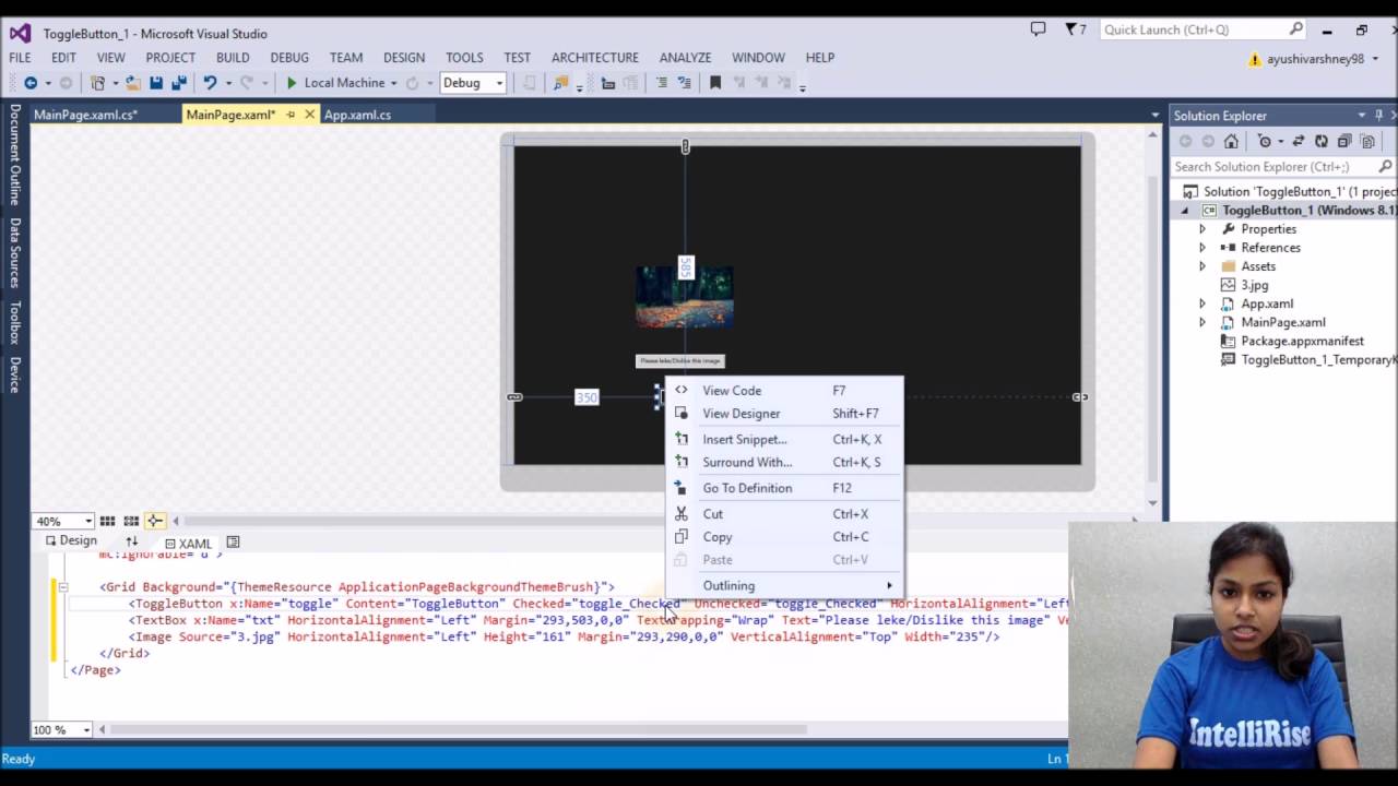 Using Toggle Button In Windows Store App Youtube