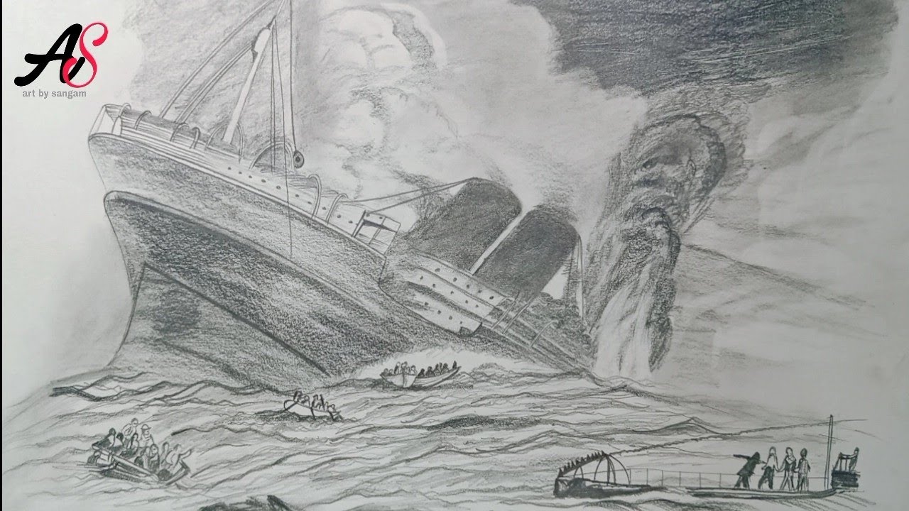 Lusitania Sinking Drawing