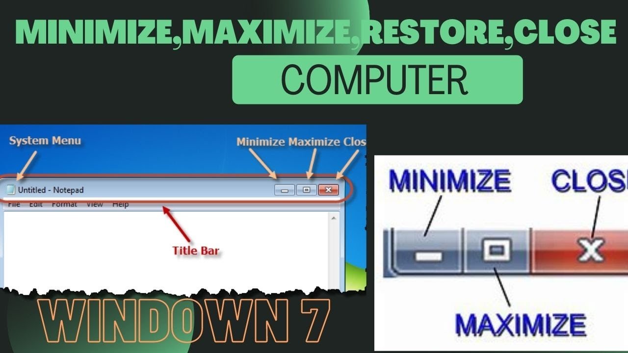 Minimize Maximize And Restore Close Button All Application Full