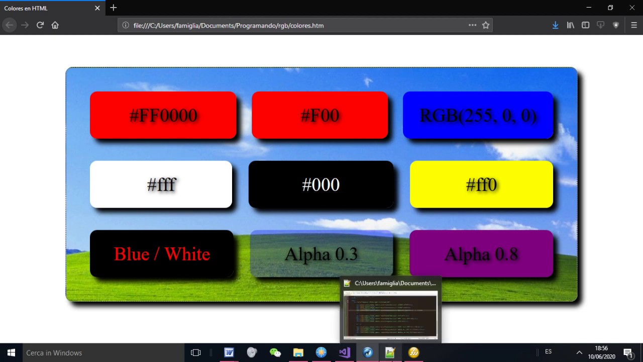 Colores En Html Transparencias Código Hexadecimal Youtube