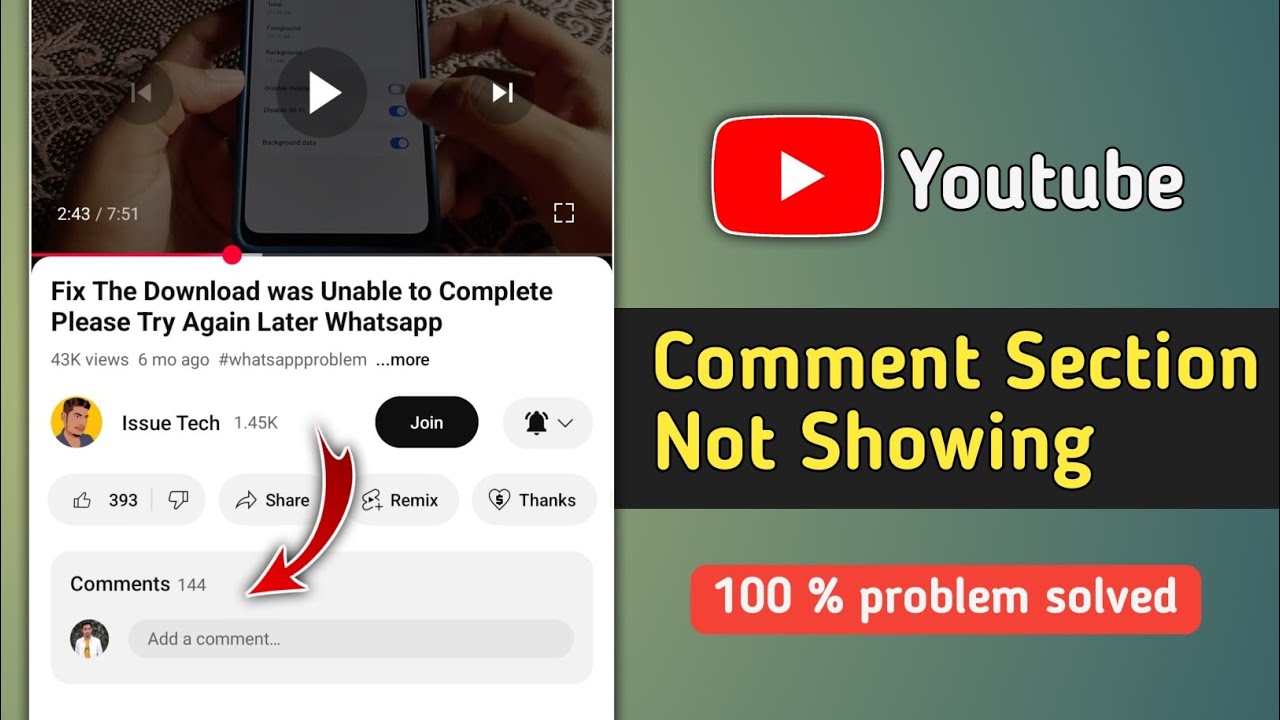 How To Fix Comment Not Showing Problem Youtube