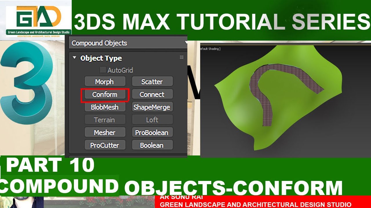 Part 10 Compound Objects Conform 3ds Max Tutorial Series 3dsmax