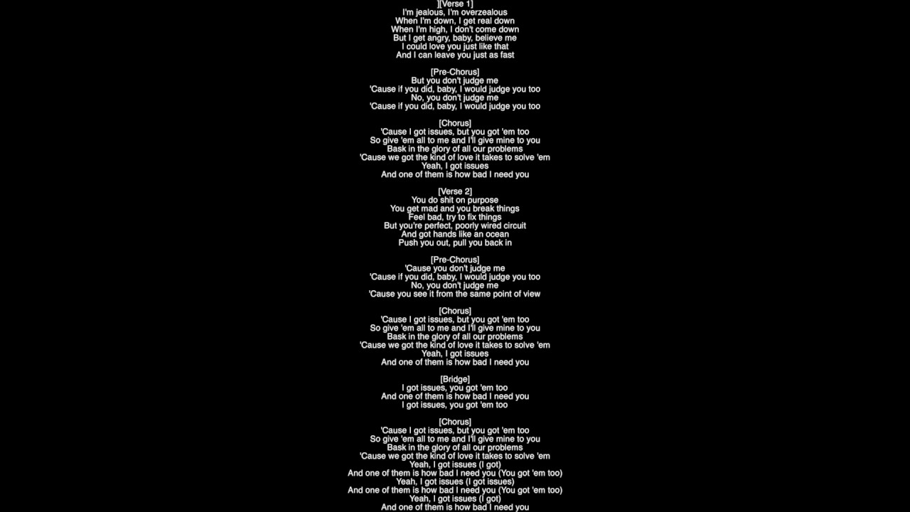 Full Lyrics Issues Julia Michaels Youtube