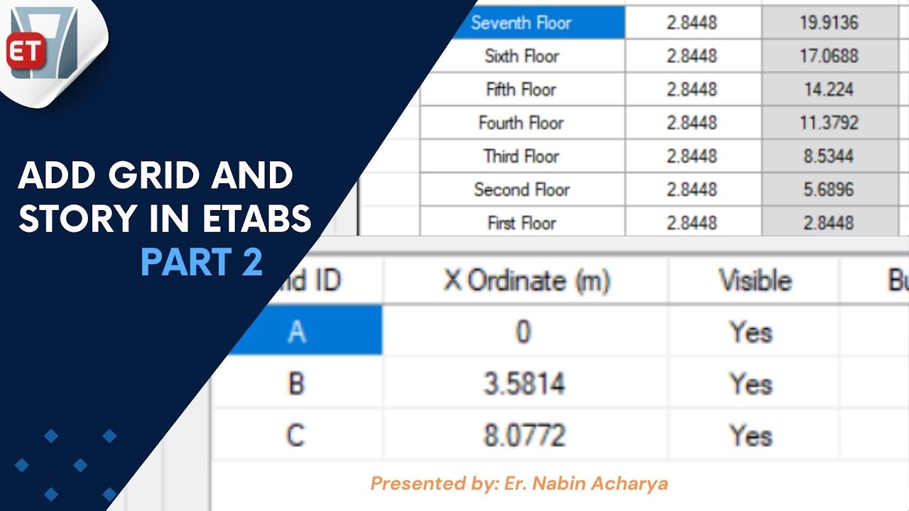 How To Add Grid And Story In Etabs Full Course Part 2 Youtube