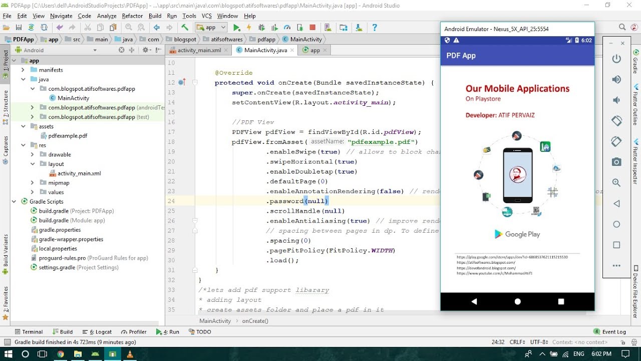 Creating Pdf Reader App Android Studio Tutorial Youtube
