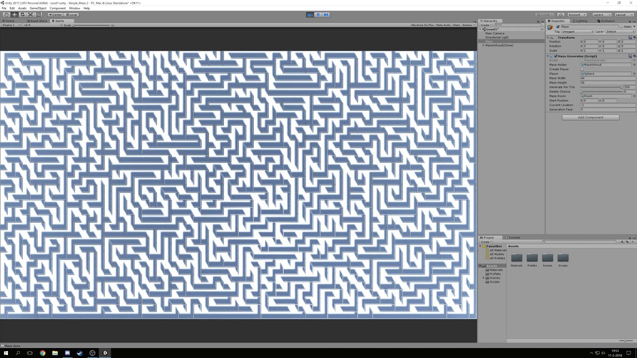 Unity Random Maze Generator