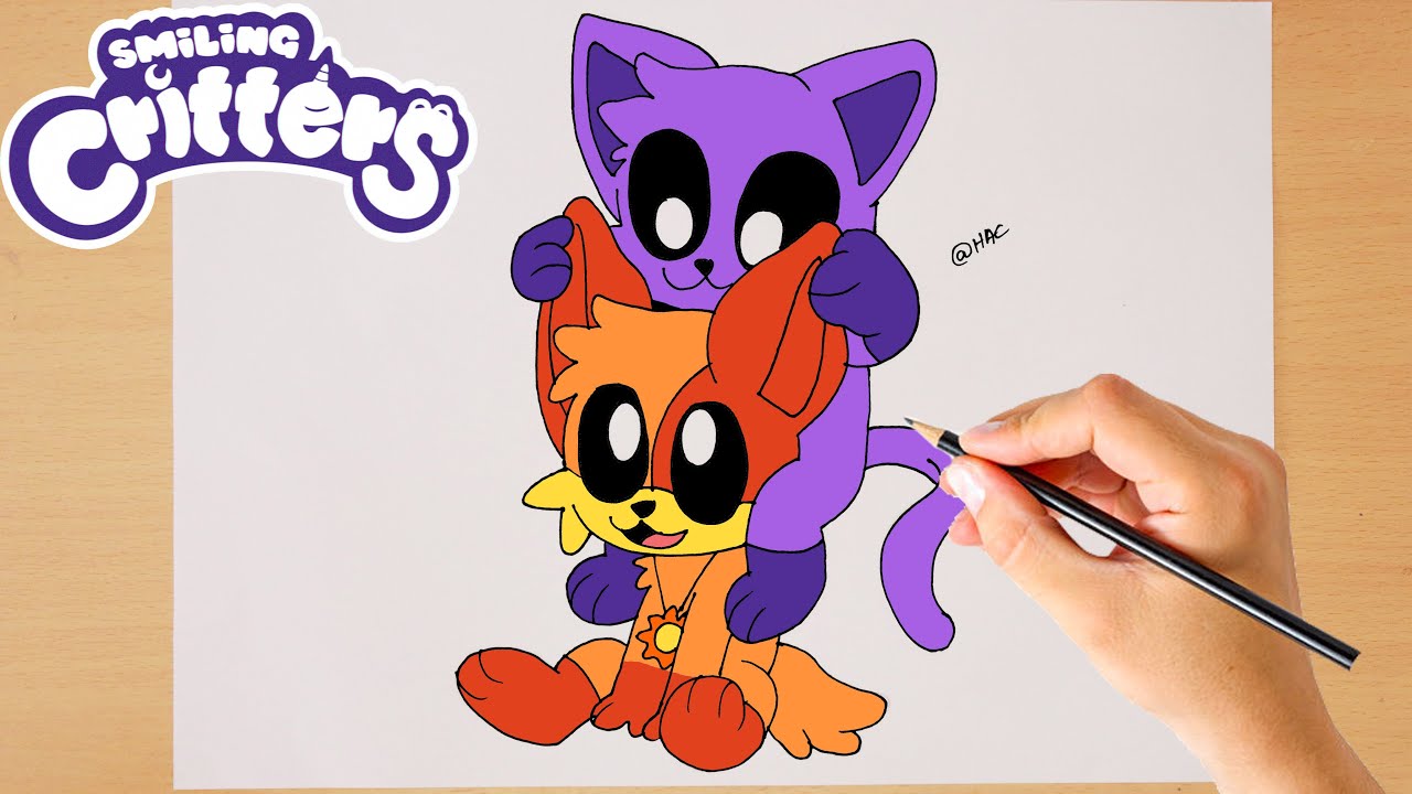 How To Draw Cute Dog Day And Catnap Smiling Critters Poppy Playtime