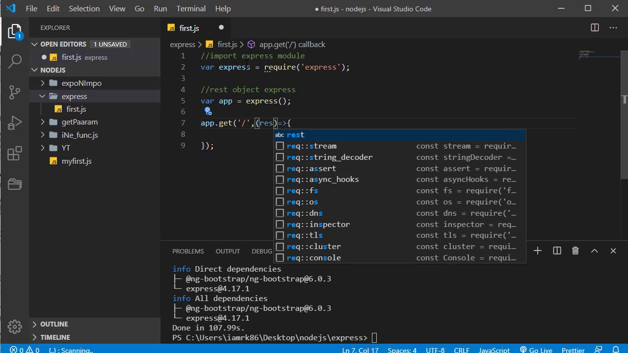 10 Our First Expressjs Program Youtube