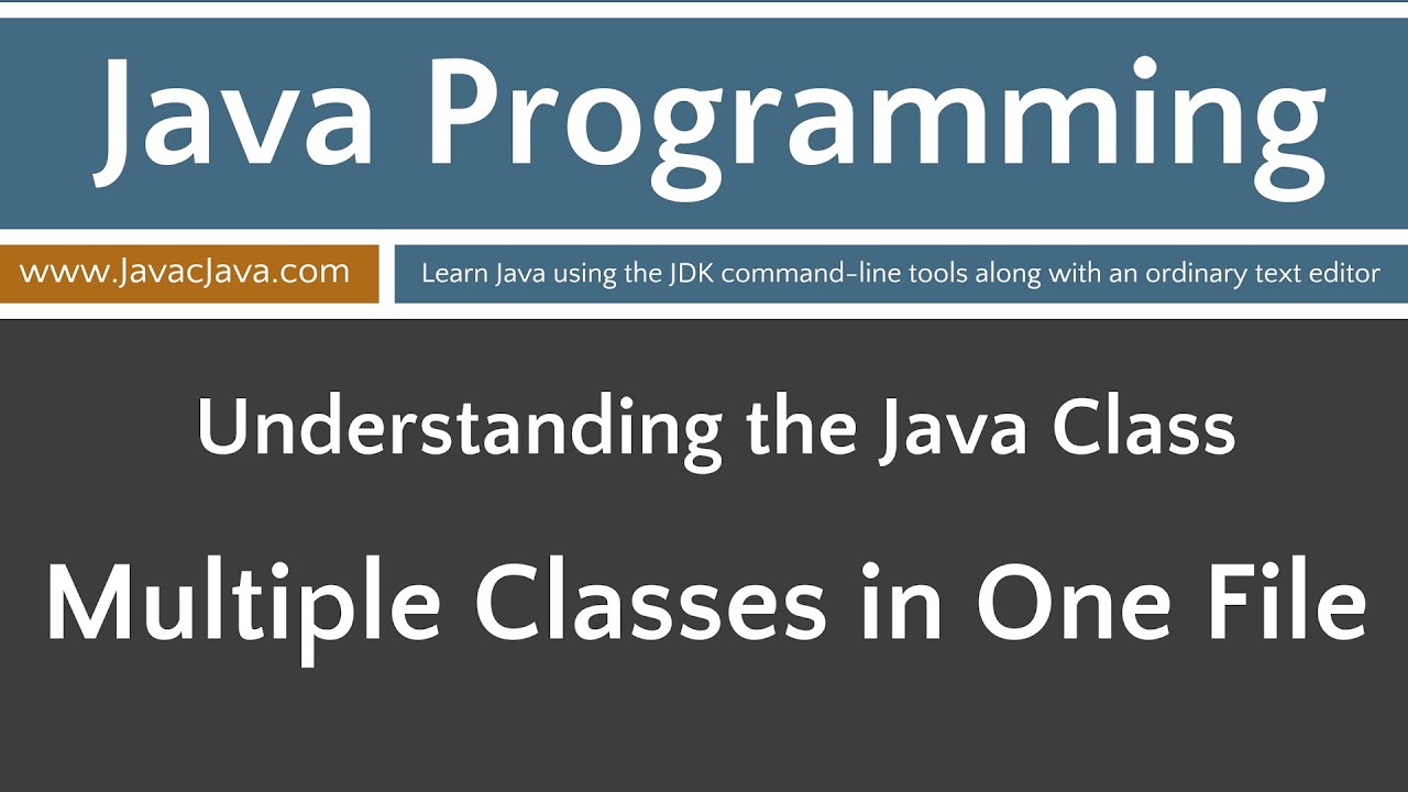 Learn Java Programming Multiple Classes In One File Tutorial Youtube