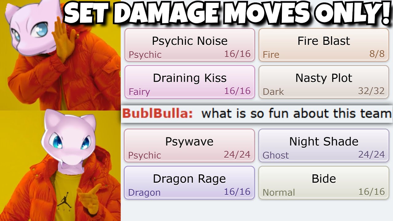 Pokemon Showdown But I Can Only Use Set Damage Moves Youtube