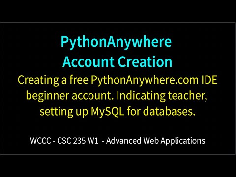 Pythonanywhere Account Creation Youtube