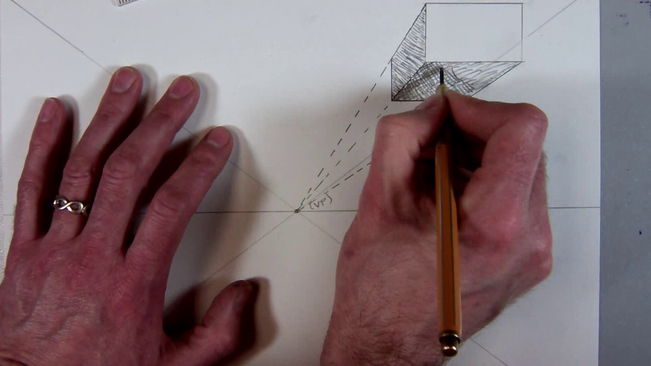 How To Draw Simple One Point Perspective Rectangular Prism Youtube