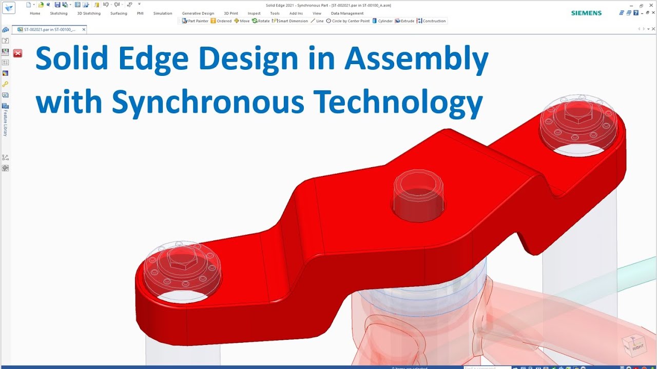 Solid Edge Tutorials 45 Design In Assembly With Synchronous