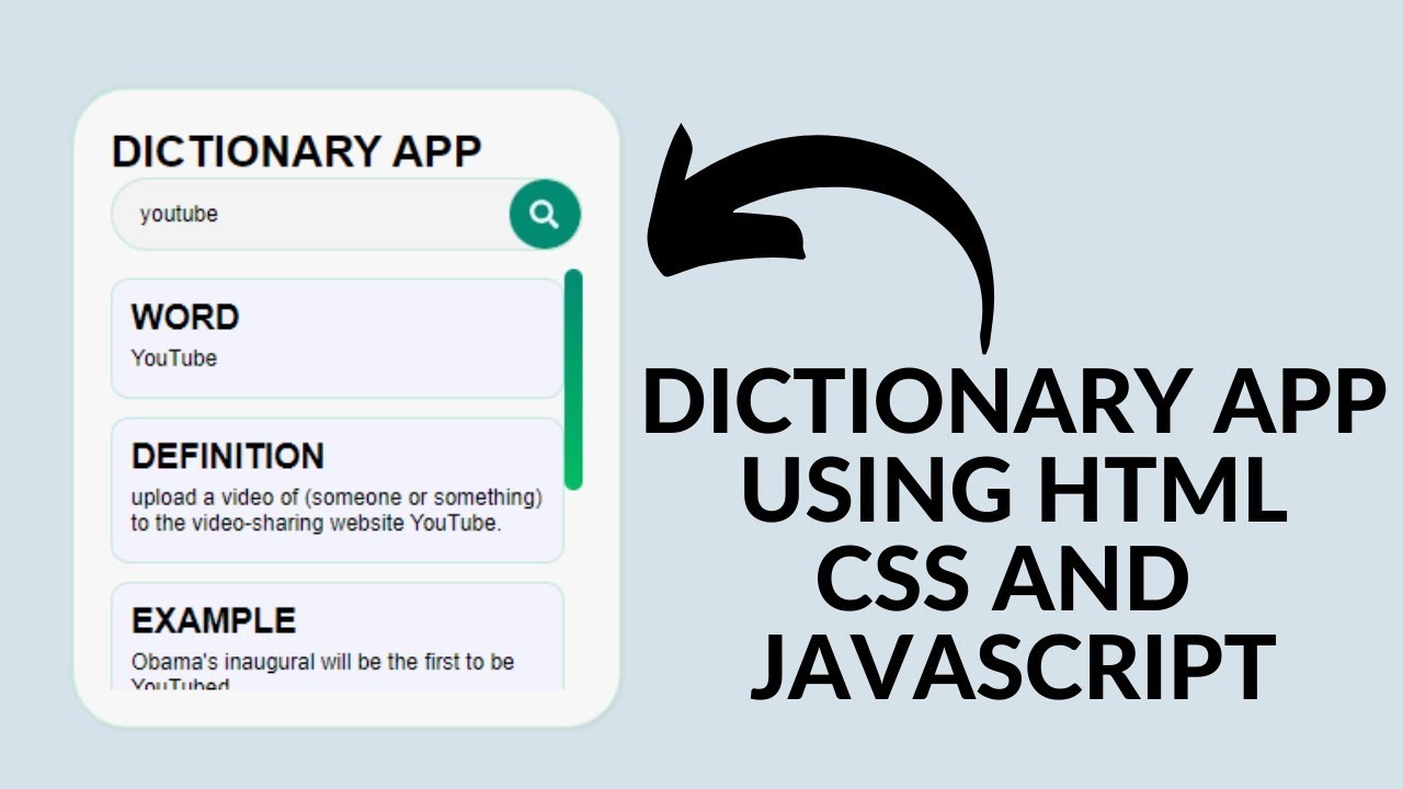 Make A Dictionary Using Html Css And Javascript Unleash Your