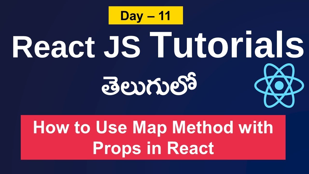 Map Method In React Js React Js Tutorials In Telugu Props In React Js