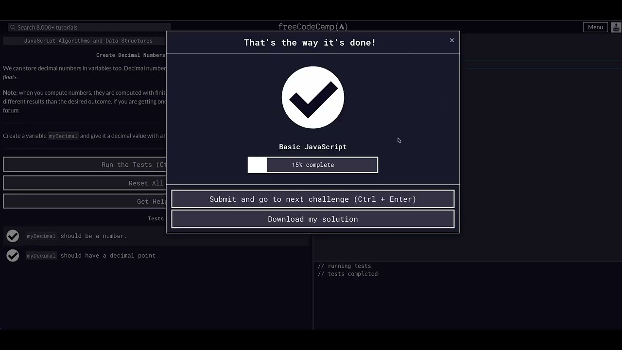 Create Decimal Numbers With Javascript Free Code Camp Help Basic