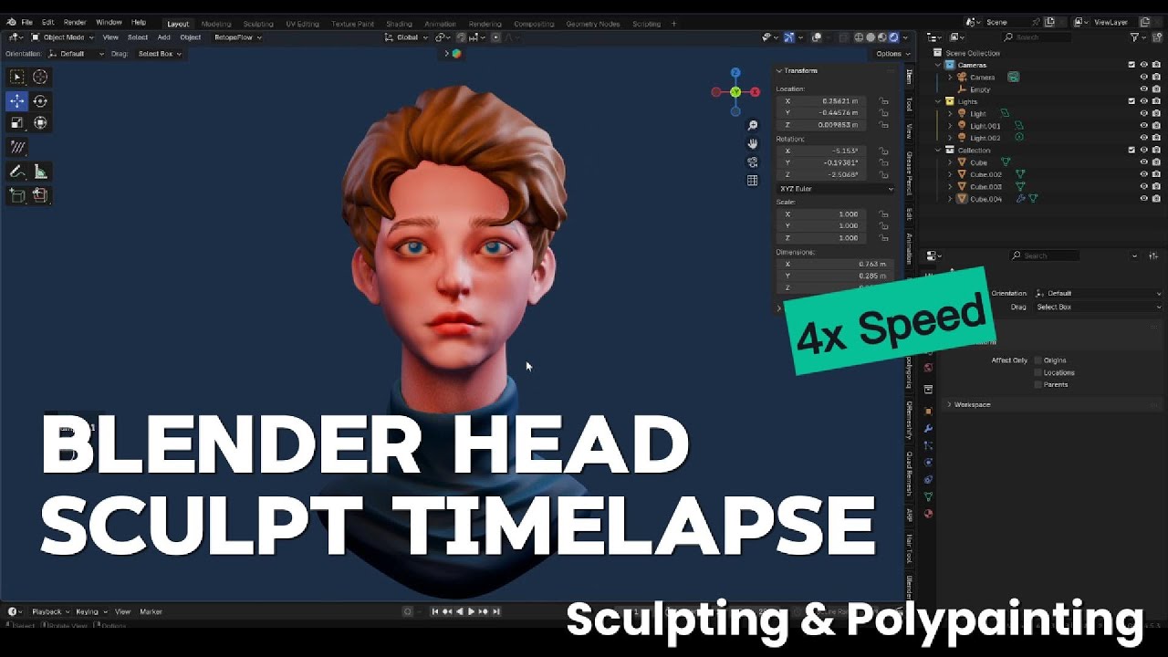 Blender Head Sculpt Timelapse Youtube