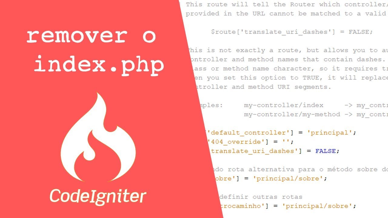 Codeigniter Remover O Index Php Do Codeigniter V 3 X Youtube