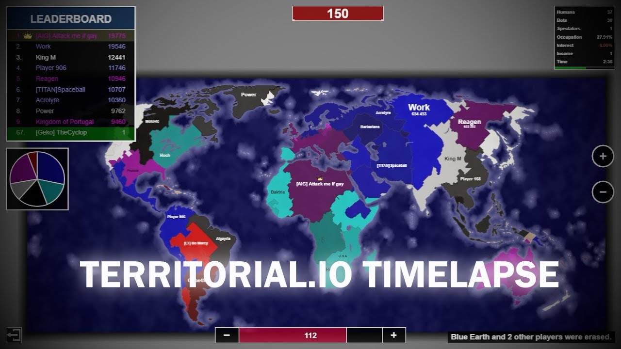 Territorial Io Timelapse 1 World Domination Youtube