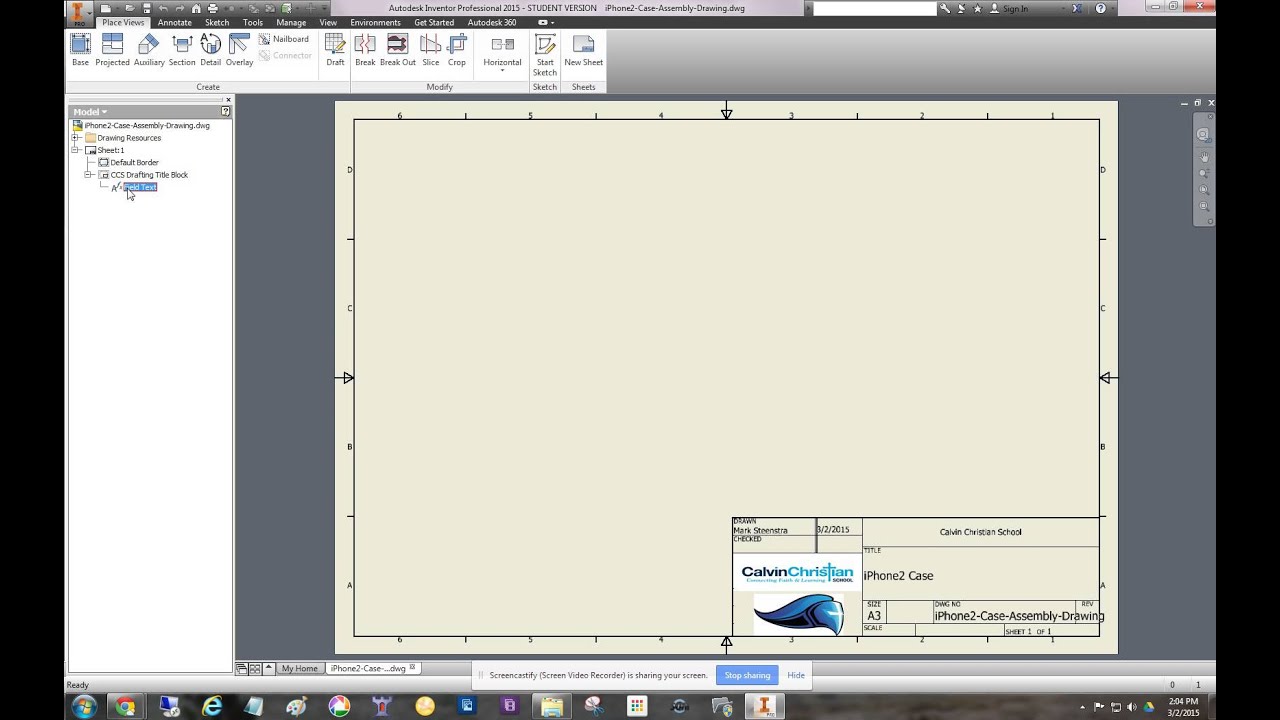 Customizing The Title Block In Autodesk Inventor Youtube