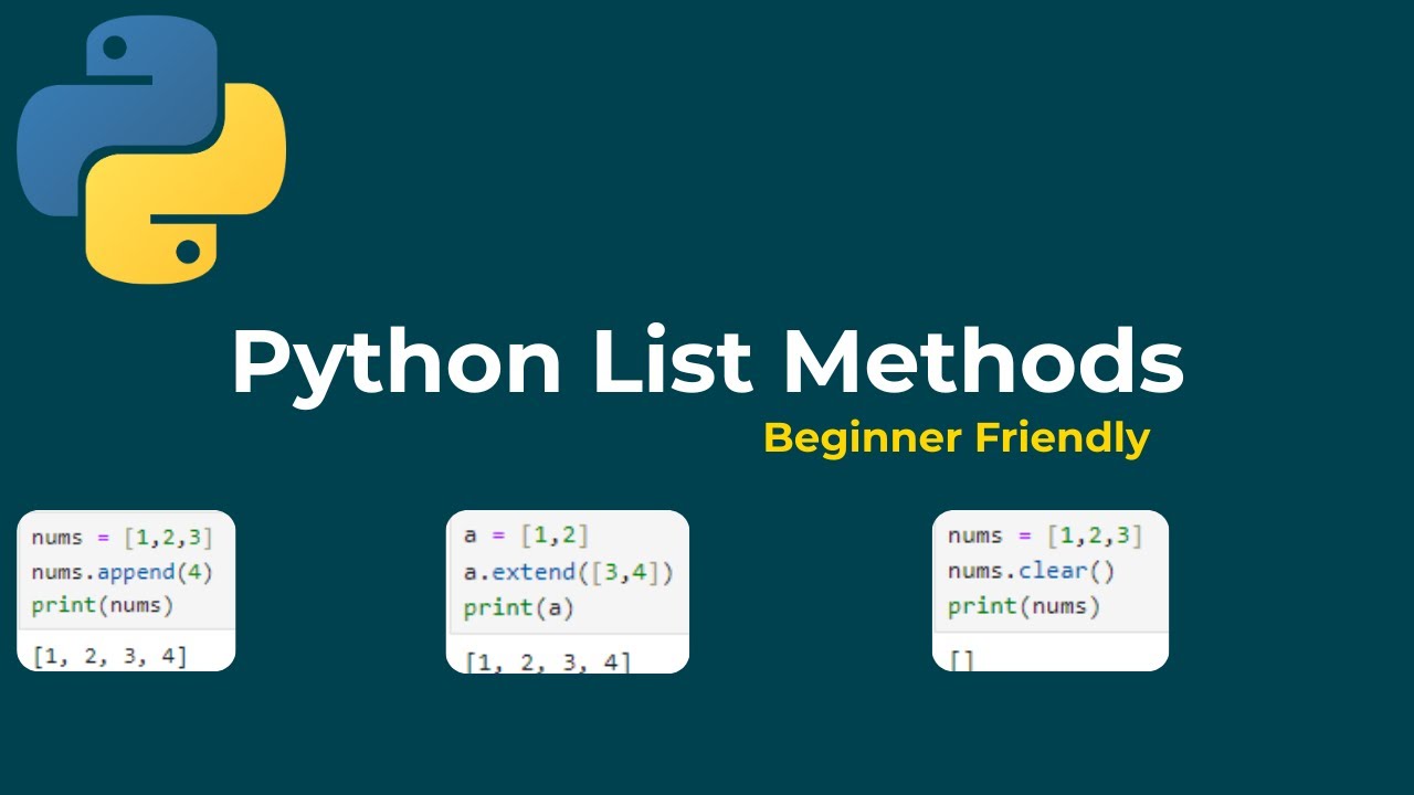 Python Lists Tutorial All Built In Methods Explained Simply Youtube