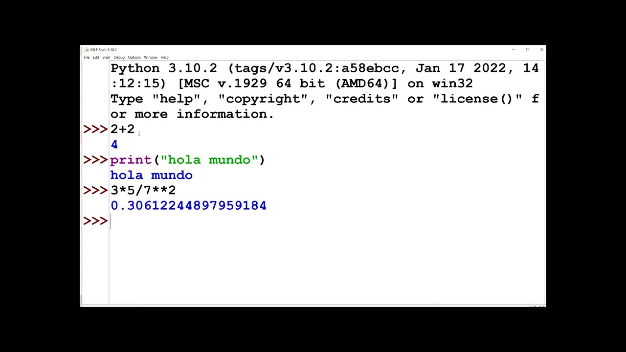 Idle De Python Shell Y Scripts Youtube
