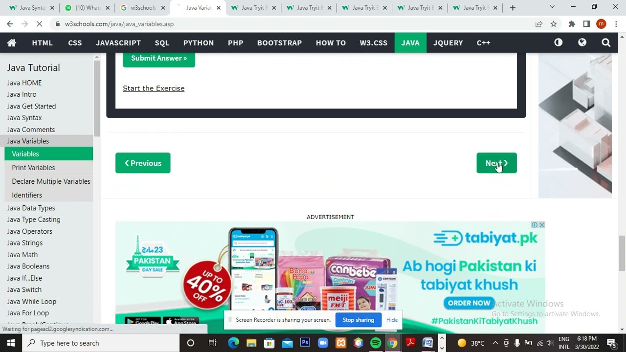 Java W3school Youtube