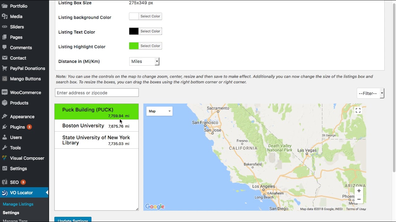 Vo Store Locator Wordpress Plugin Youtube