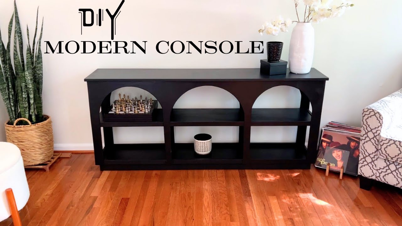 Diy Modern Console Table From Wood Step By Step Thrift Diving