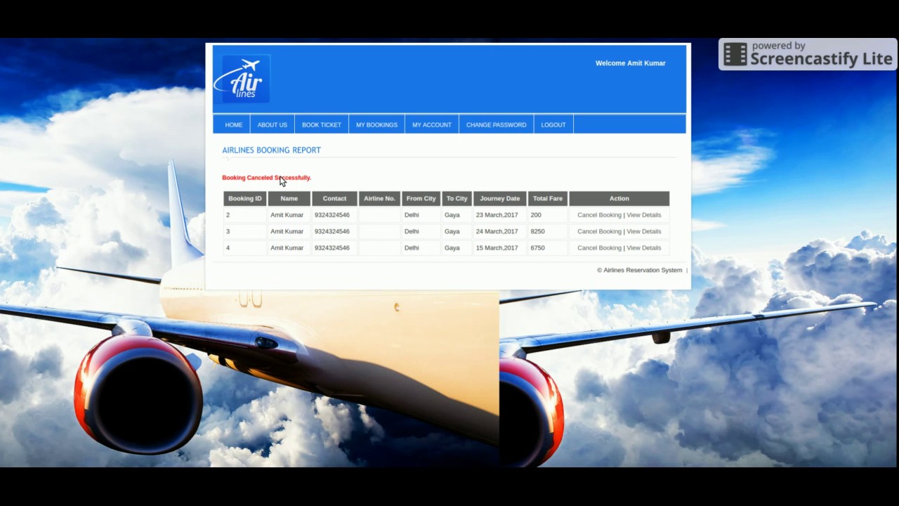 Airlines Ticket Booking System Php And Mysql Project Source Code