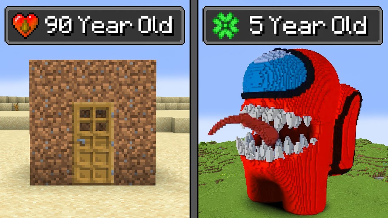 Minecraft But At Different Ages Youtube
