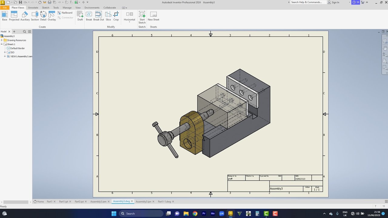 Autodesk Inventor Tutorial Assembly Of Clamp Youtube