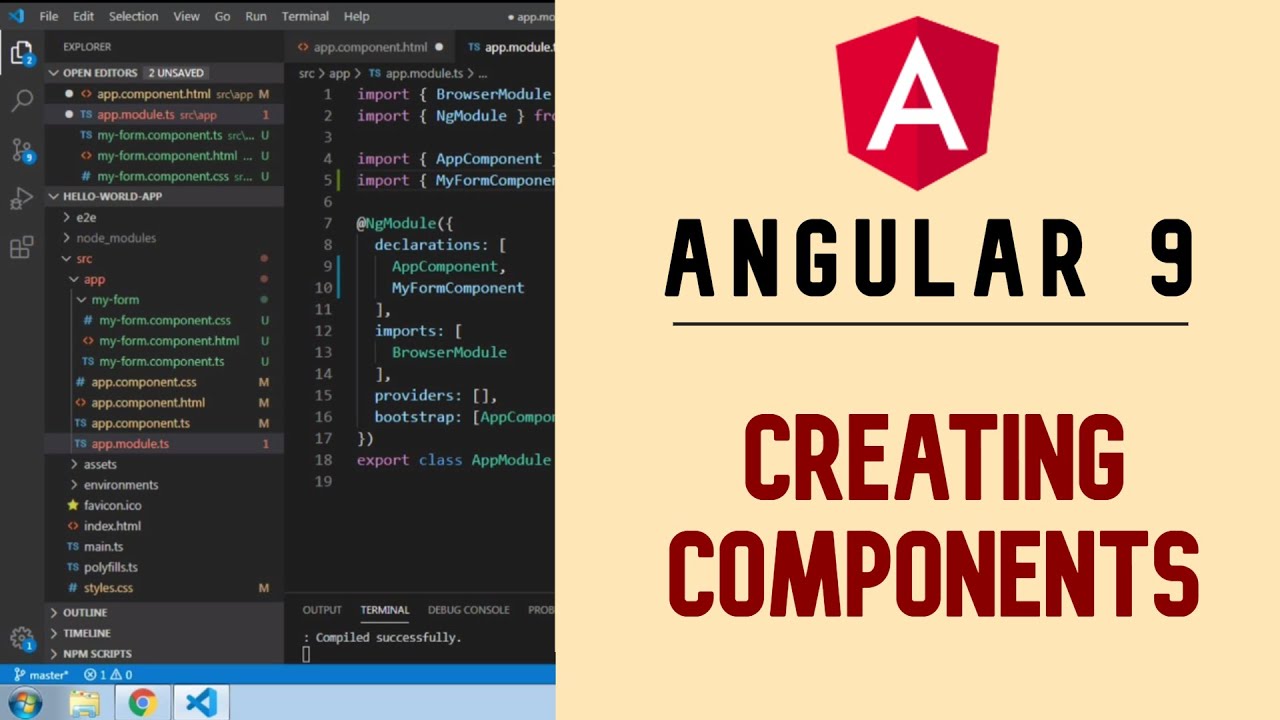 Angular Tutorial 2 Creating Component Youtube